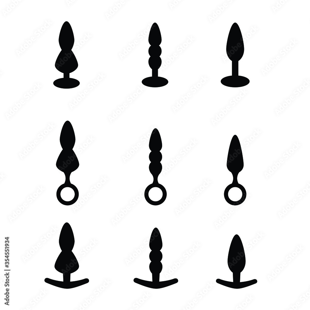 Vetor De Adult Anal Sex Toys Set Various Anal Sex Toys Anus Butt Plugs