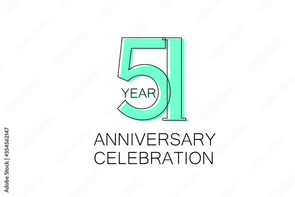 51 year Anniversary, Sleek and Clean Design, Inspired by Comic and ...