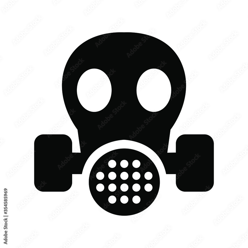 Chemical Gas Mask icon in trendy flat style isolated on white ...