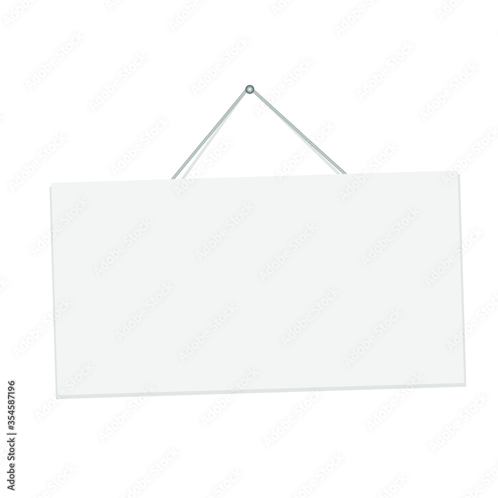 Vector illustration of a clean door sign. Hanging on a nail and placing ...