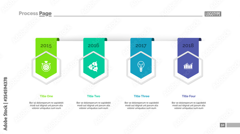 Timing chart with four elements. Diagram, graph, template. Business ...