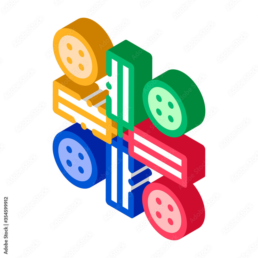 Interactive Kids Ludo Game vector isometric sign. color isolated symbol ...