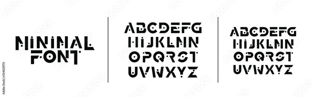 font minimalistic geometric style vector alphabet set . font set of ...