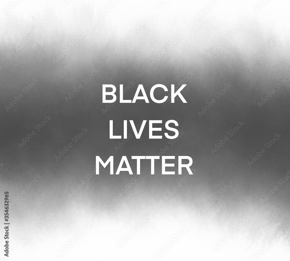 White"Black Lives Matter"word on Gray Flowing Smog Mist Smoke effect ...