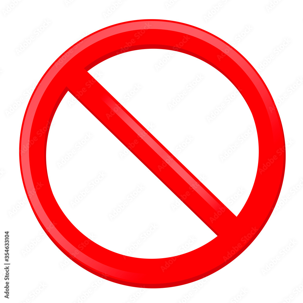 prohibition sign. red prohibited symbol isolated on white background ...