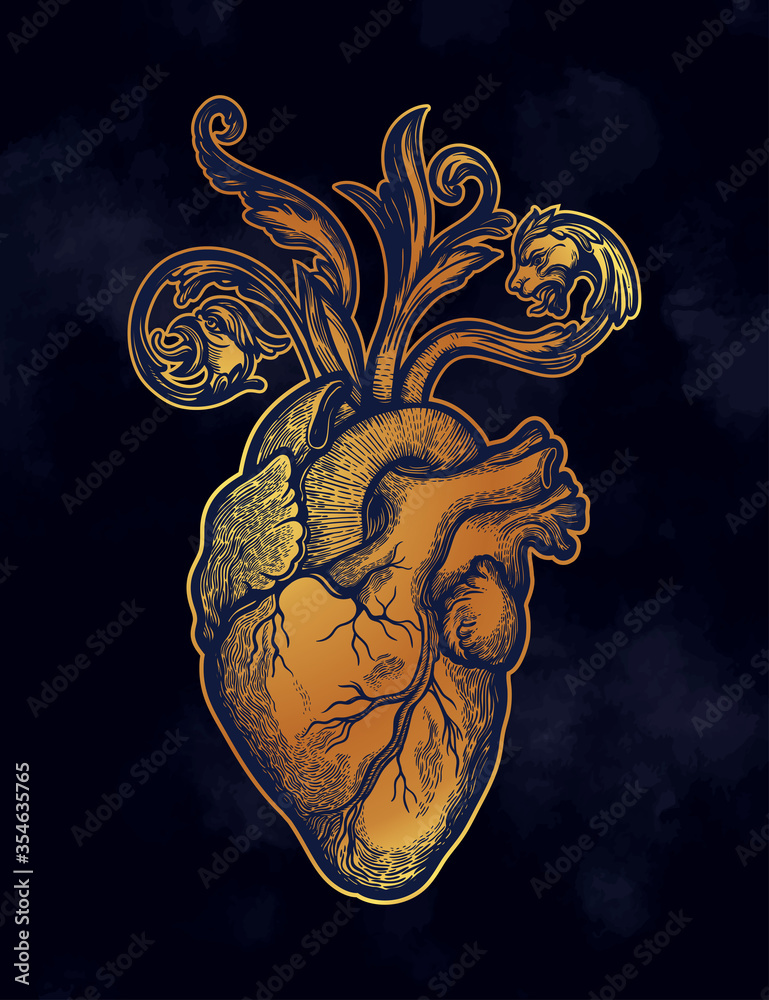 Baroque Heart Tattoo