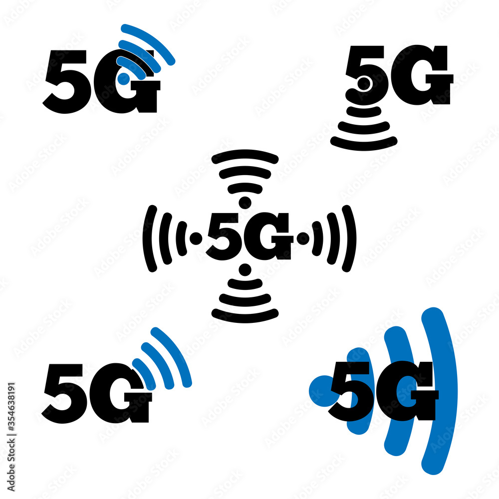 Set of 5g network icons. Logo, symbol, sign. Simple vector illustration ...