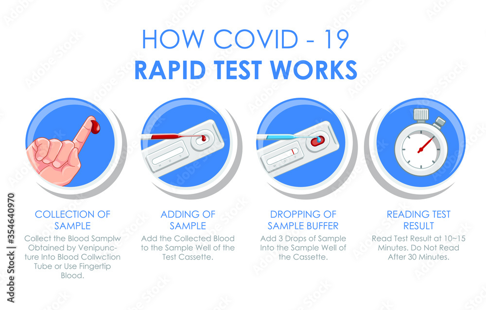 How COVID-19 or coronavirus rapid test works vector illustration ...