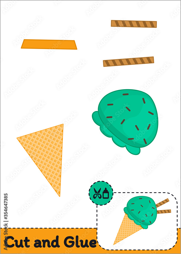 Cut Ice Cream Worksheets