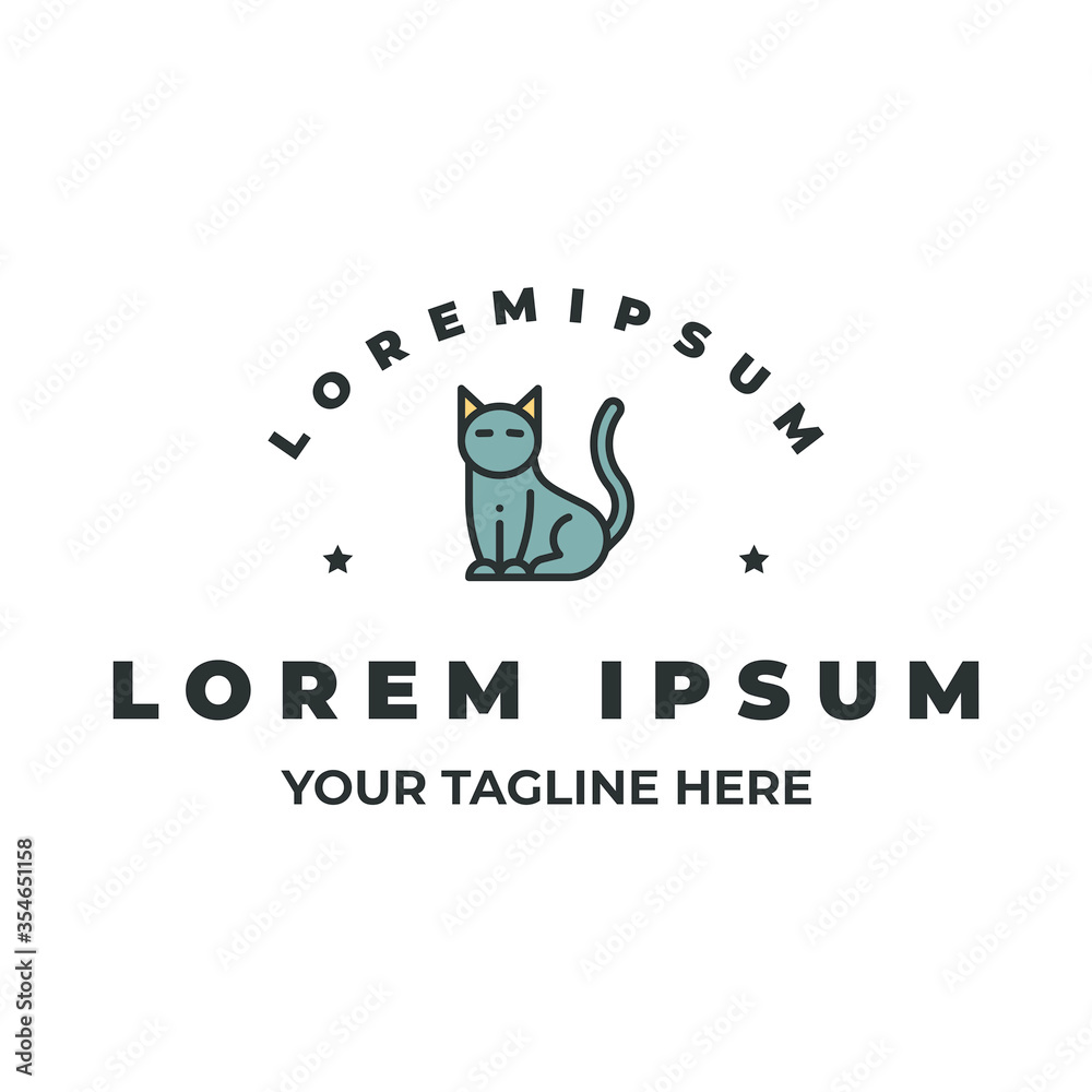 Animal cat cartoon logo vector. Logo vector illustration Stock Vector ...