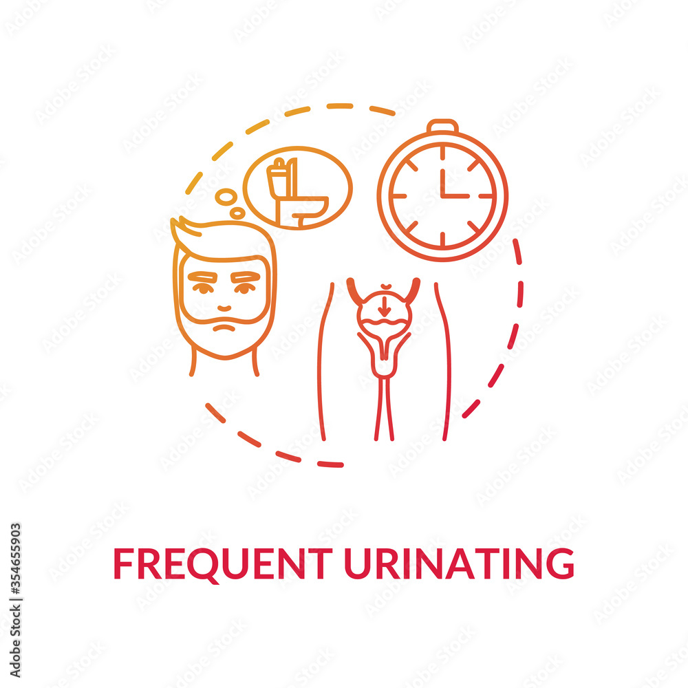Vetor de Frequent urination concept icon. Prostatitis symptom idea thin ...