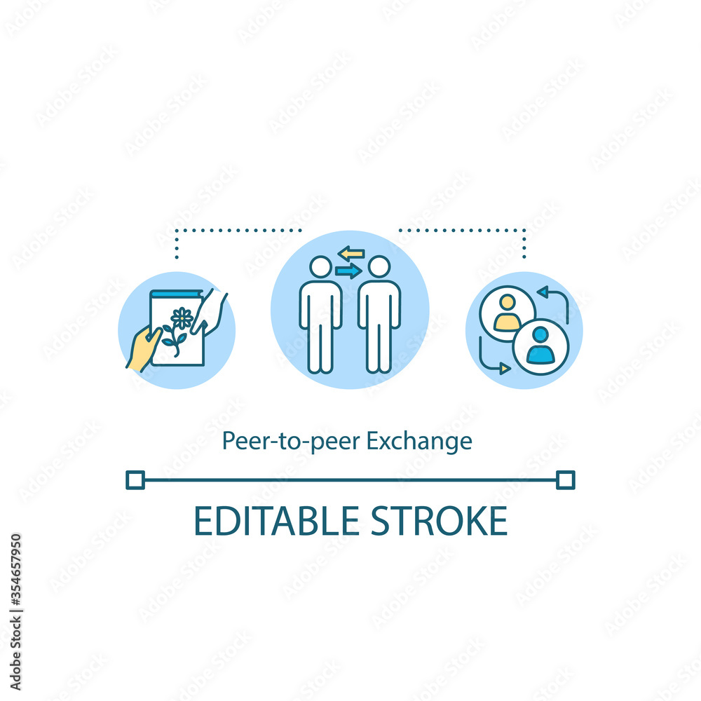 Peer to peer exchange concept icon. Lending money. Business ...