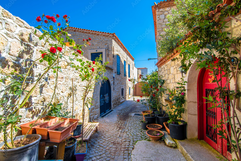 Alacati street view in Alacati Town. Alacati is populer historical ...