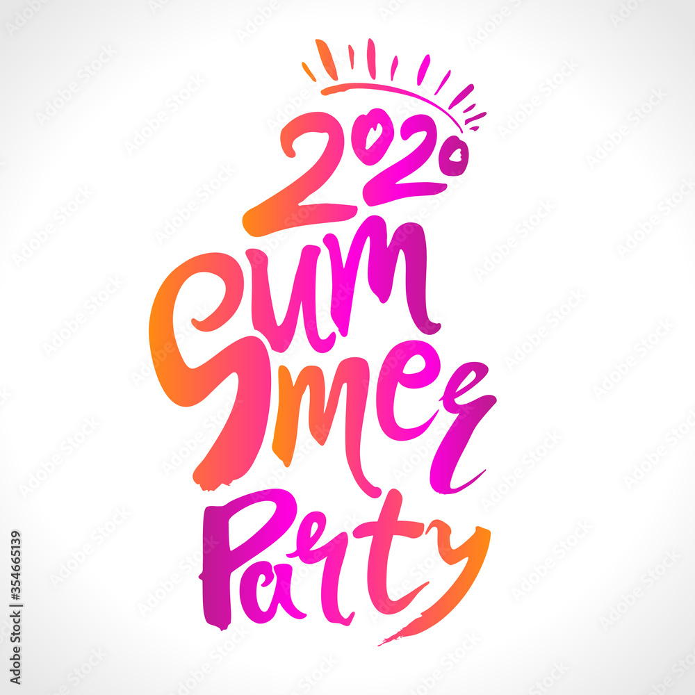 Summer Party Vertical Logo. Vector. 2020 Summer Party. Happy time ...