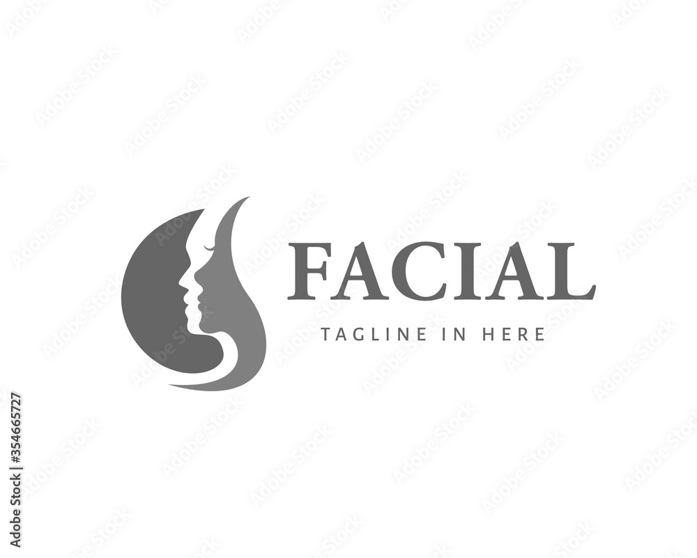 circle facial skincare logo face design inspiration Stock Vector ...