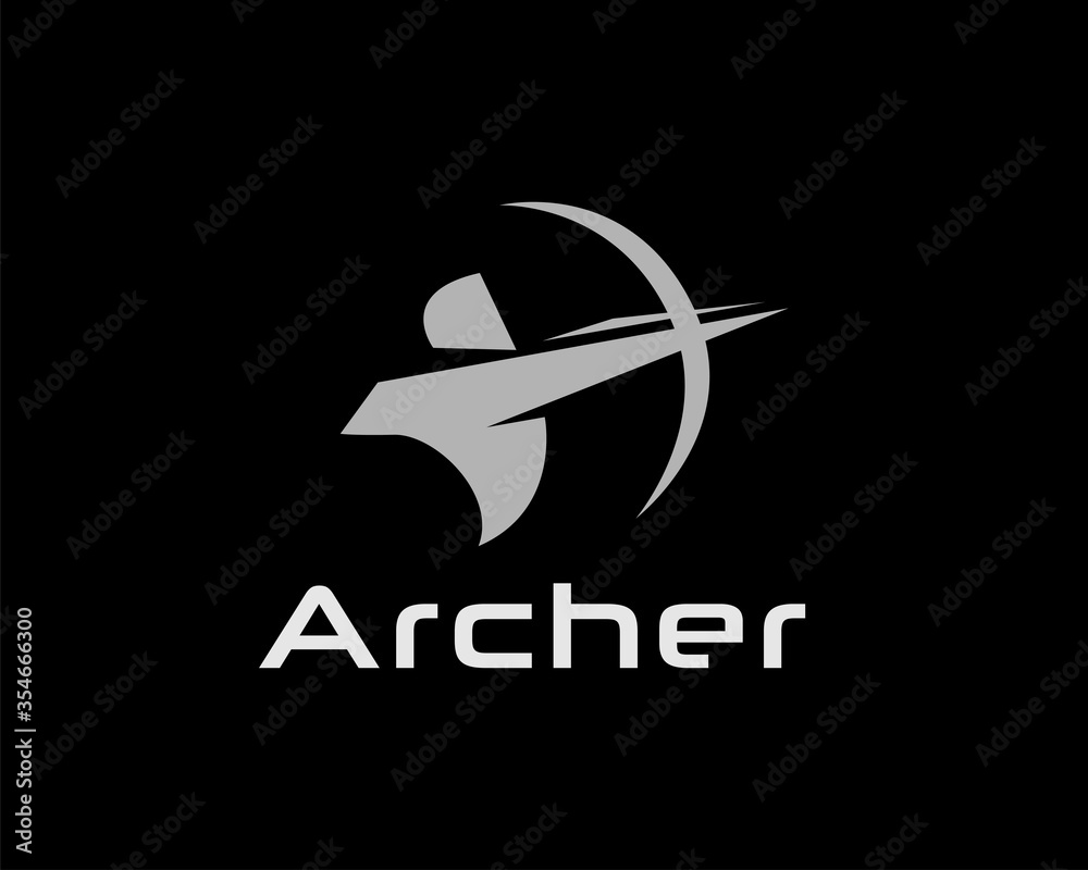 Abstract archer art black background logo design inspiration Stock ...