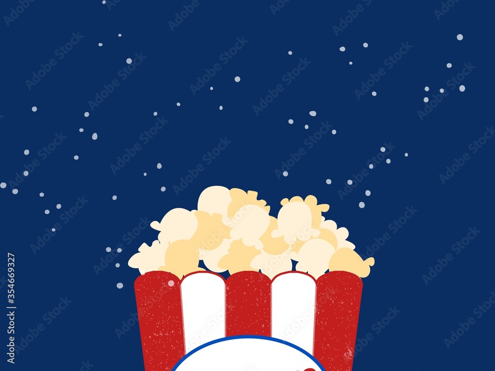 Film Festival Invite Illustration with a red and white tub striped ...