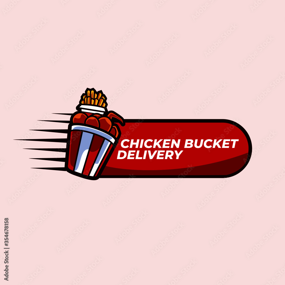 vector illustration of colored chicken bucket logo graphic Stock Vector ...