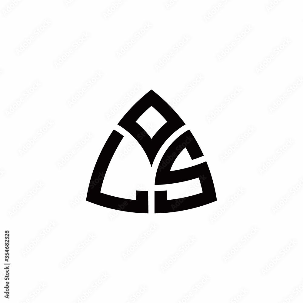 LS monogram logo with modern triangle style design template Stock ...