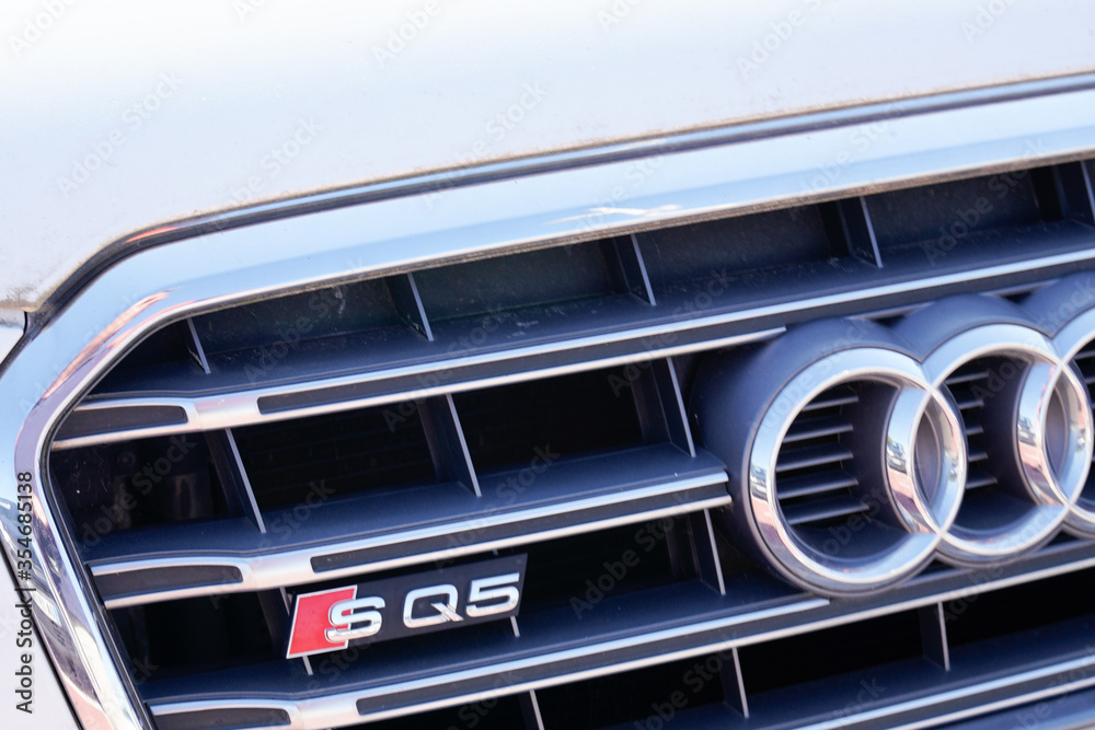 audi s q5 car logo sign on front of German luxury sport automobile ...