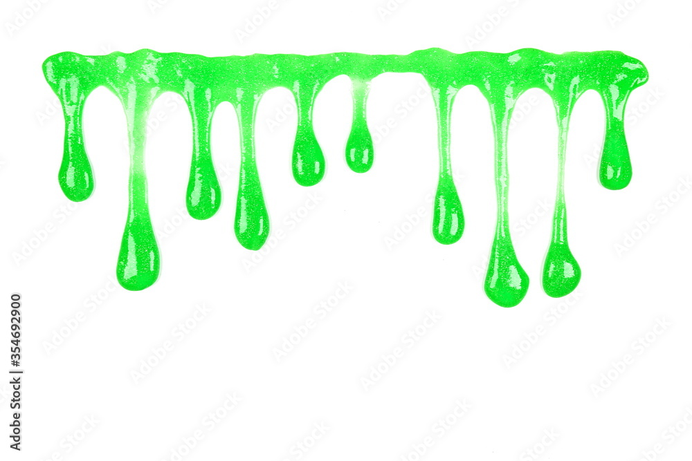 dripping slime drops on a white background Stock Photo | Adobe Stock