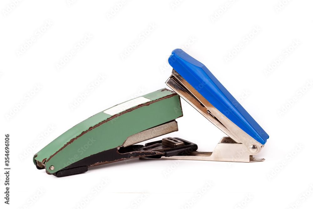 Two staplers fighting, stapling, biting each other. New vs old fight ...