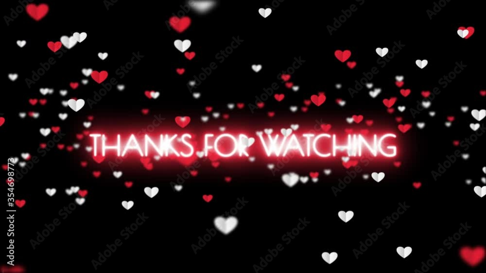 Thanks for watching animation, motion graphic video with white and red ...