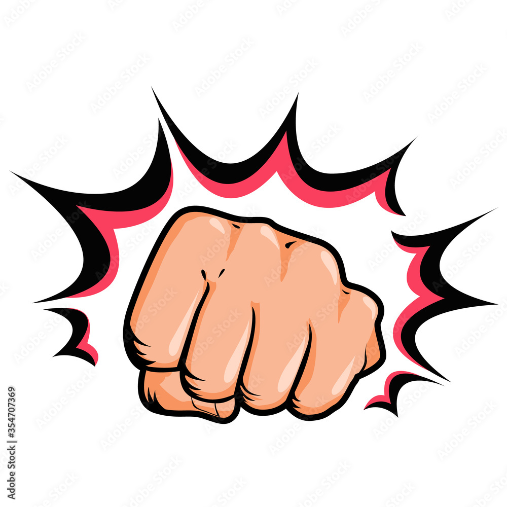 Hand, fist punching or hitting, comic pop art Stock Vector | Adobe Stock
