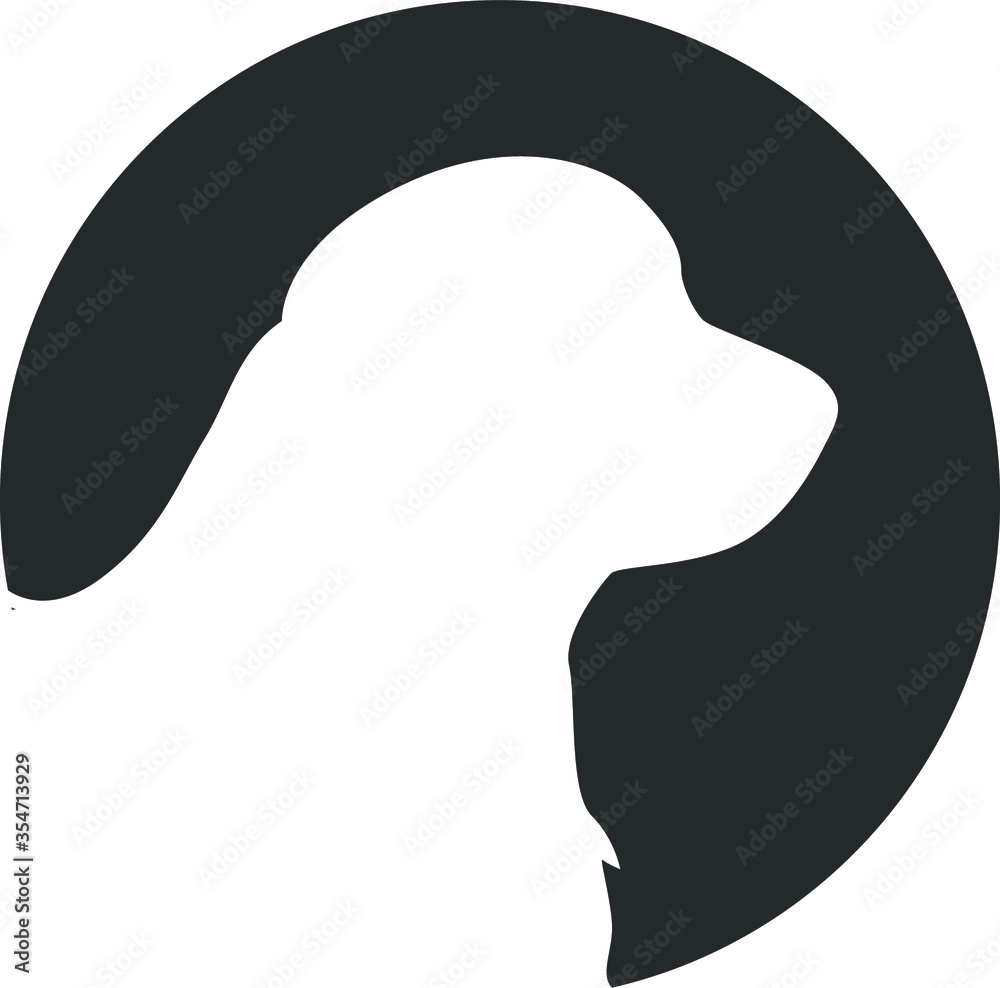 Golden Retriever Dog Symbol Icon Round Flat Vector Art Design Color ...