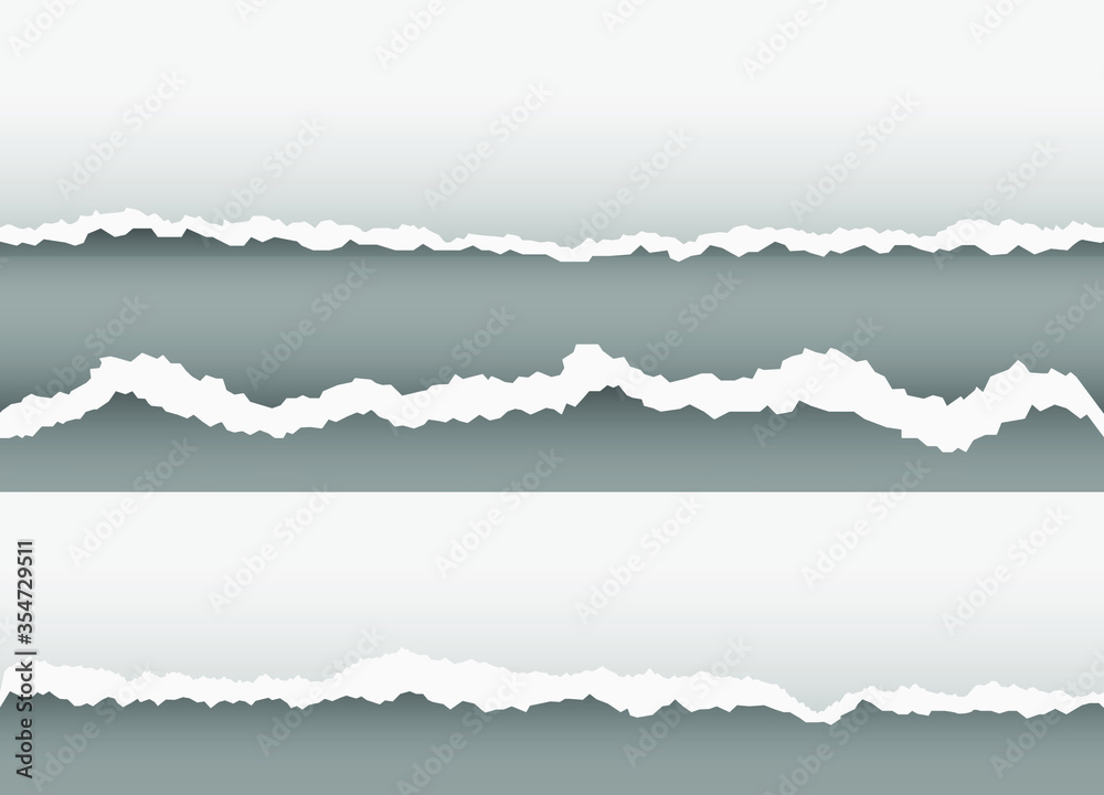 Set of emply ripped paper. Ripped edges. Vector illustration. Stock ...