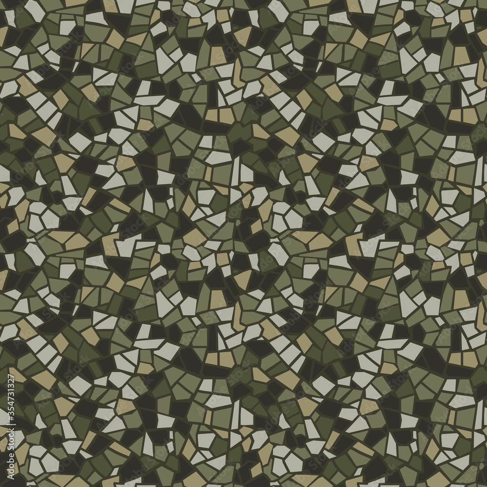 MILITARY MOSAIC TILE SEAMLESS PATTERN. Abstract pattern. Army color ...