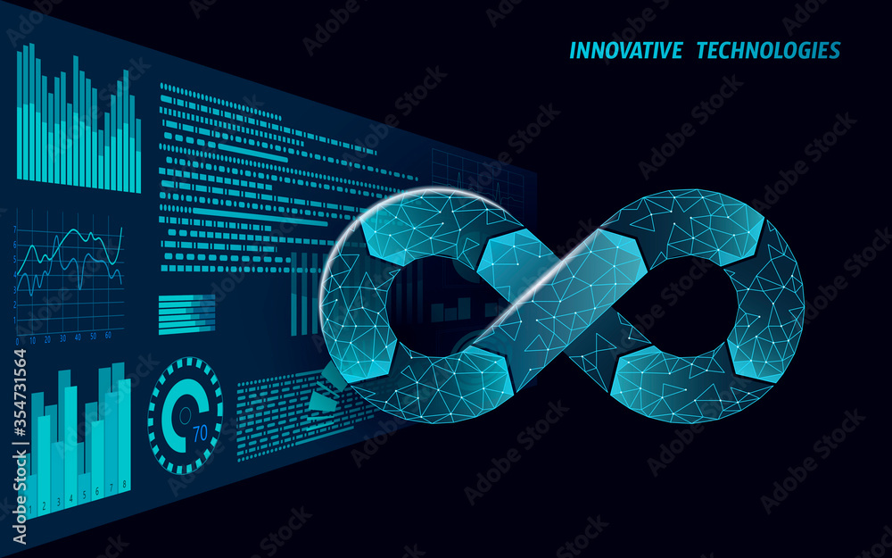 Devops software development operations infinity symbol. Programmer ...