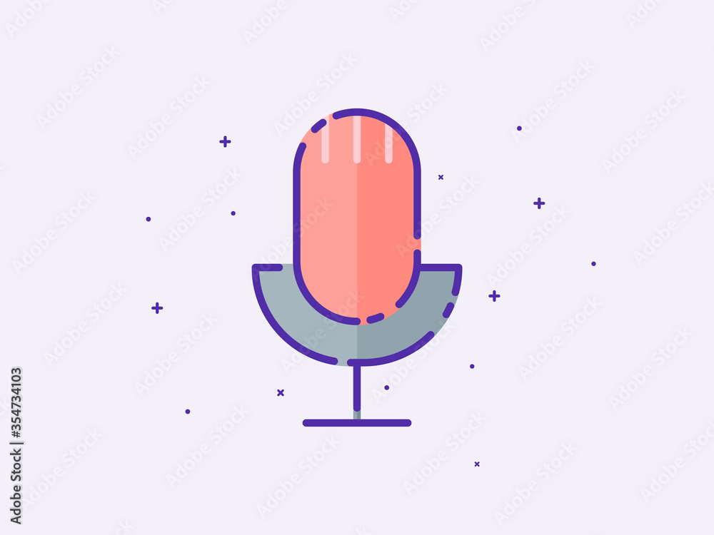 Microphone flat design vector, communication illustration. Can use for ...