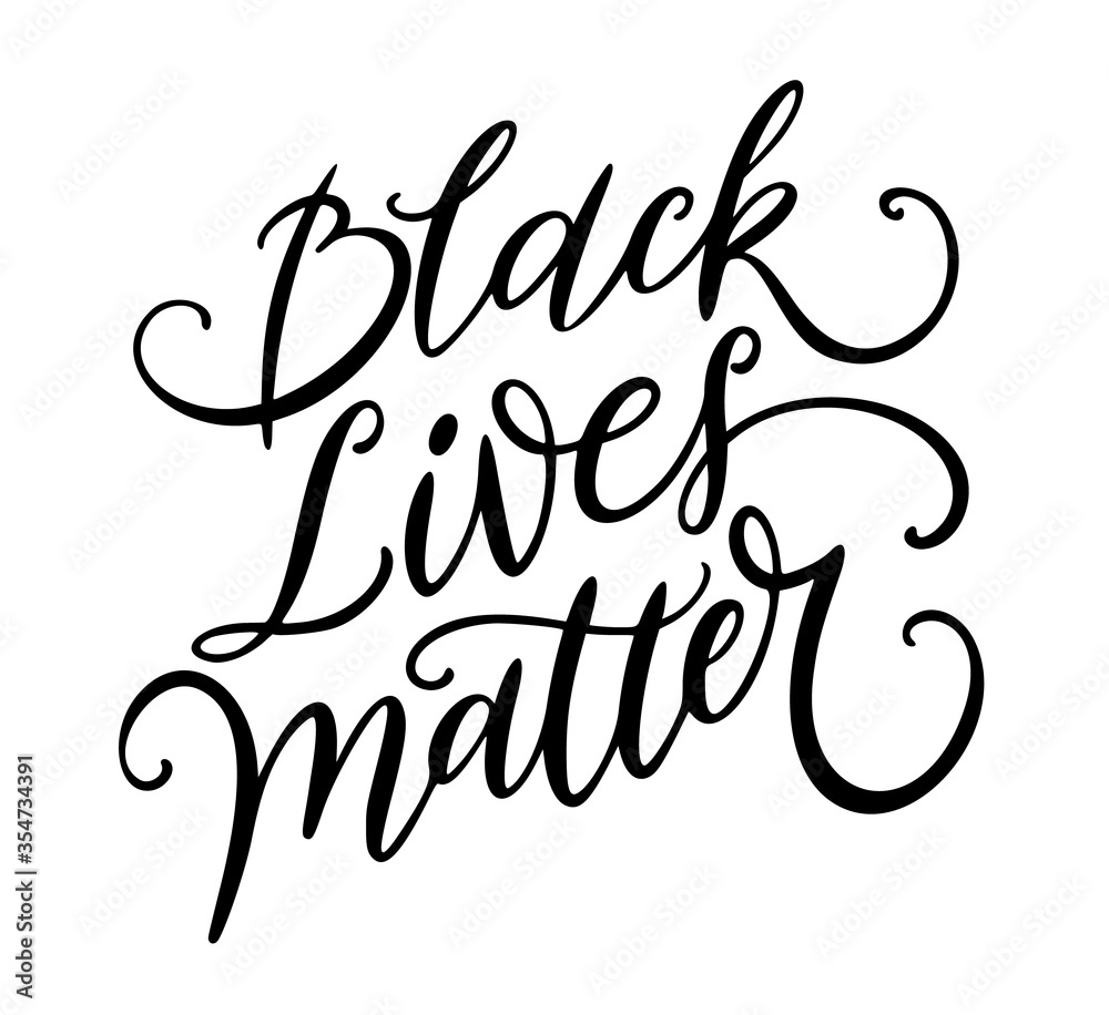 Black lives matter hand lettering, vector illustration Stock Vector ...