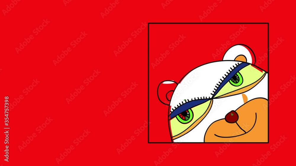 cool april fools day greeting card with colorful bear face isolated on ...