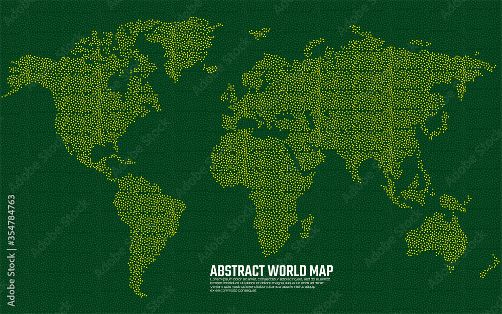 Abstract dotted world map. World map with points and dots. Vector ...