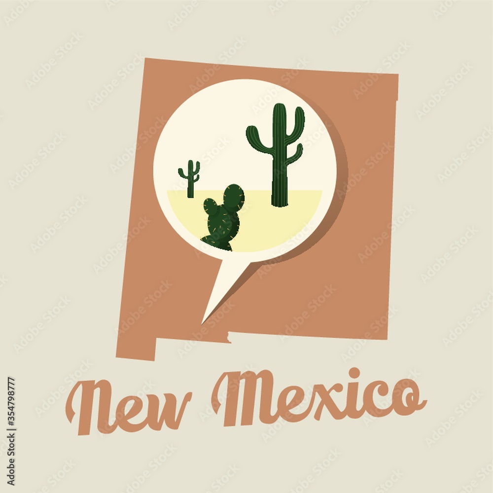 New mexico map with desert icon Stock Vector | Adobe Stock