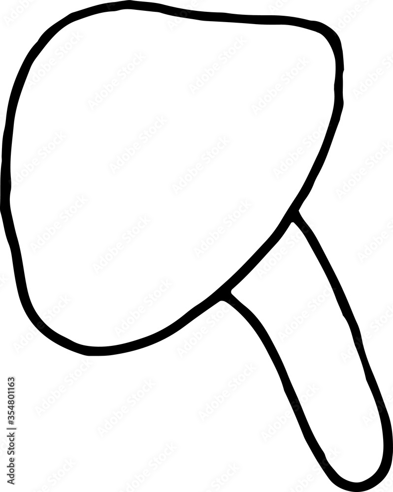 Hand drawn vector illustration of decorative mushroom. Black outlines ...