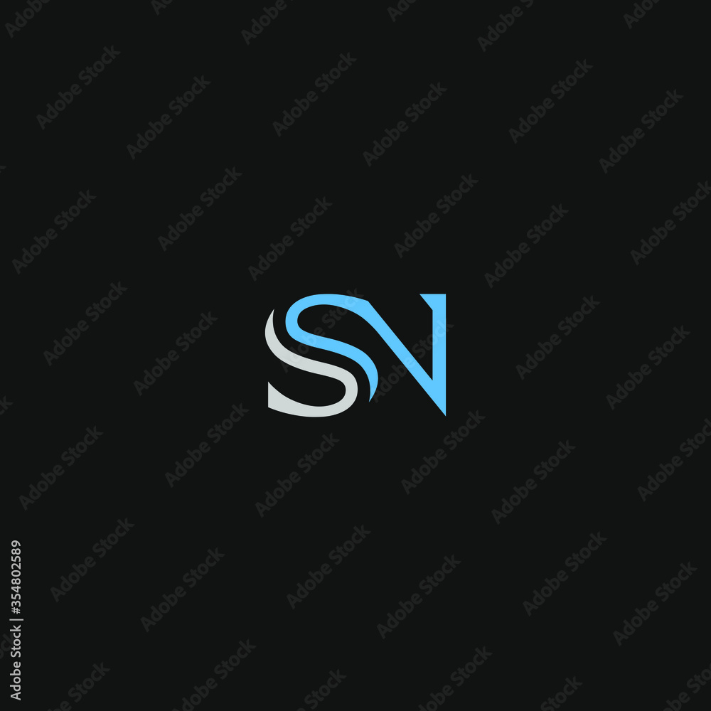 SN or NS letter designs with different colors and backgrounds Stock ...