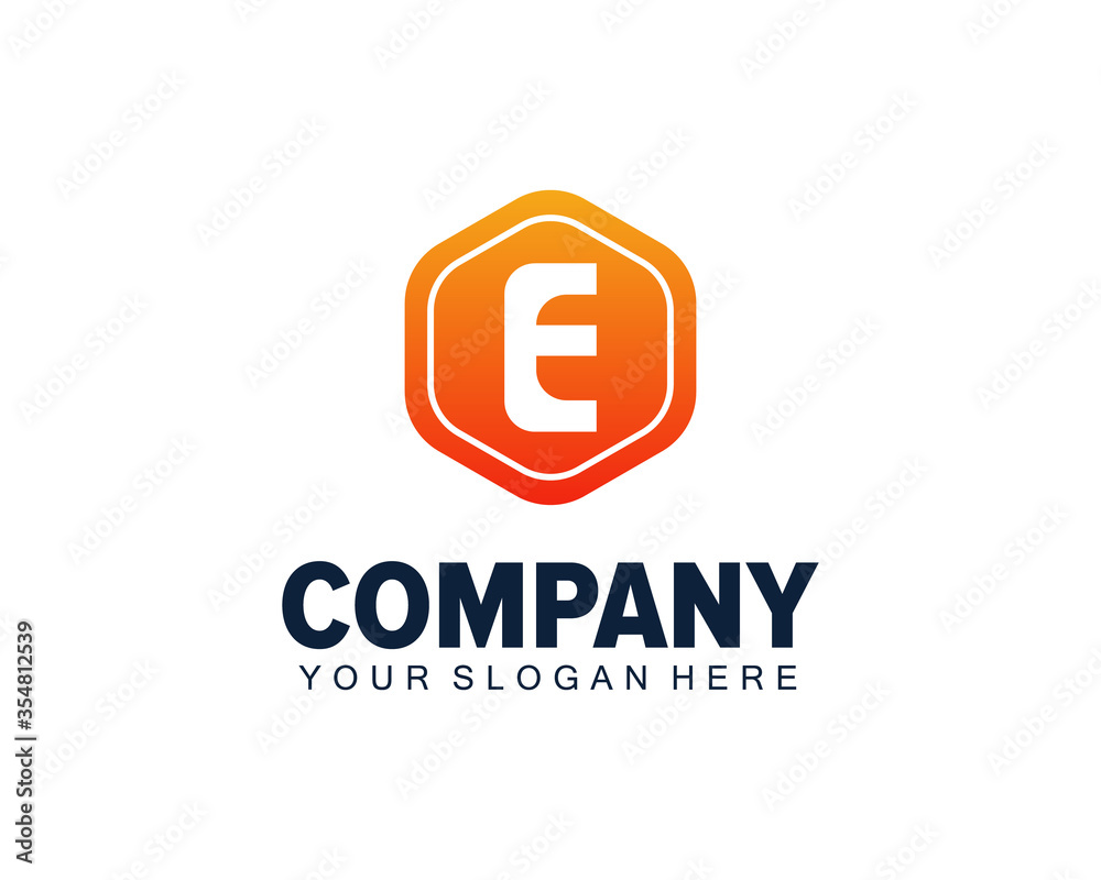 letter e hexagon logo design template. ui e letter icon. Stock Vector | Adobe Stock