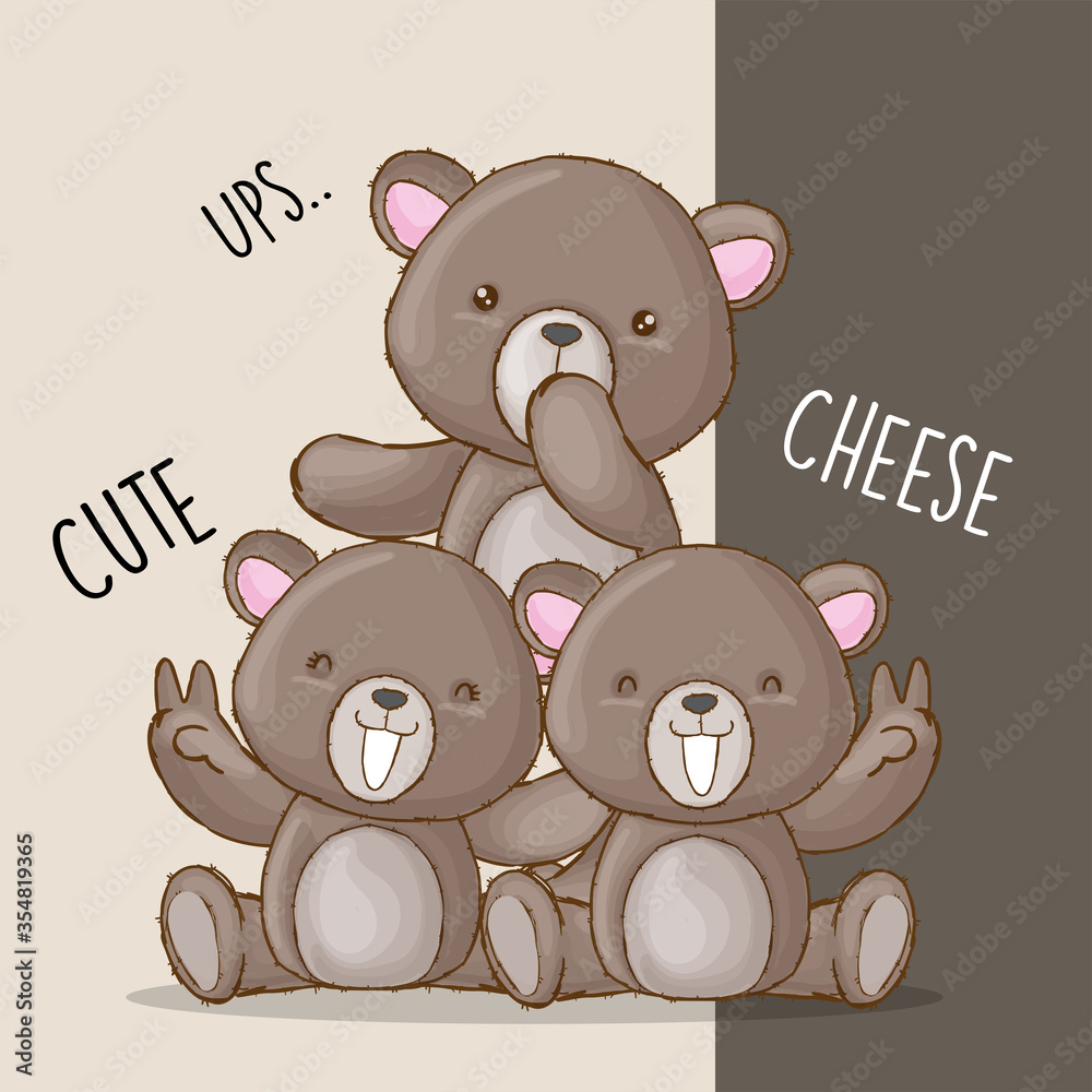 Little bear smiling cartoon vector cartoon illustration for kids. Stock ...