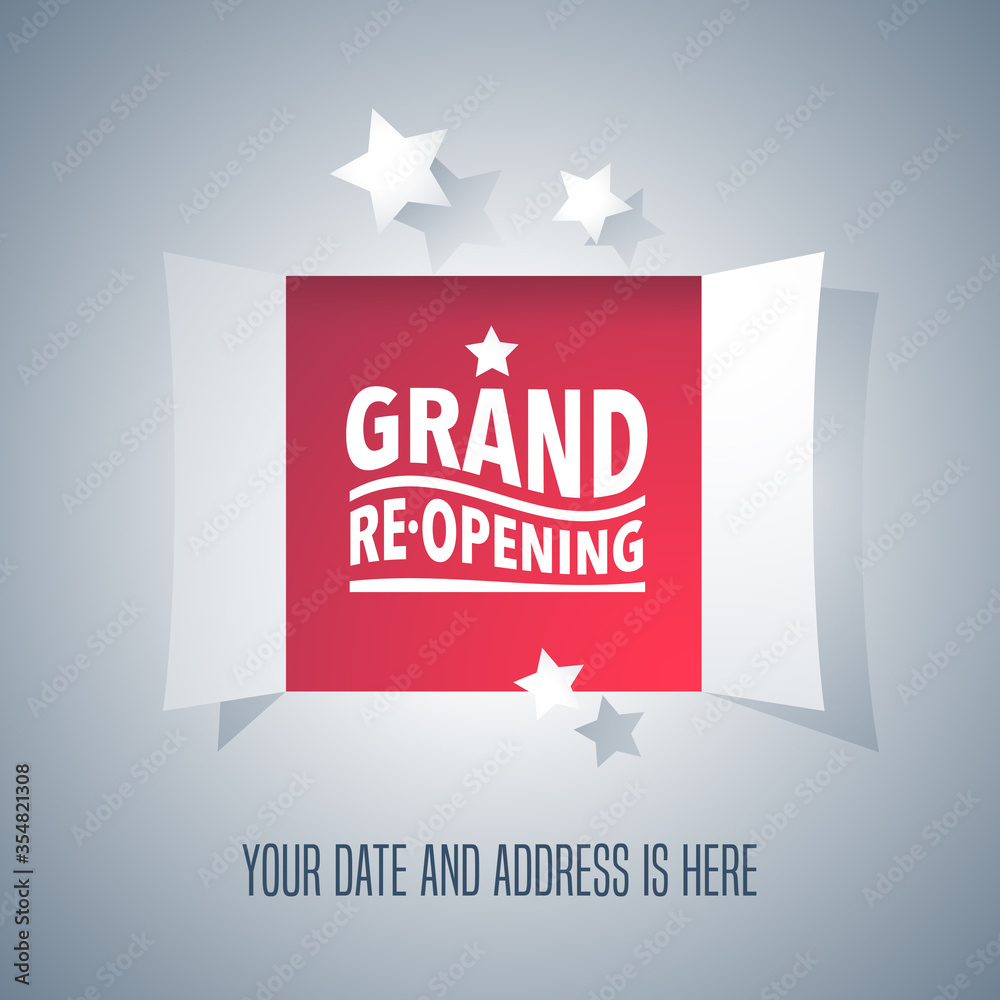 Grand opening or re opening vector illustration, banner. Stock Vector ...