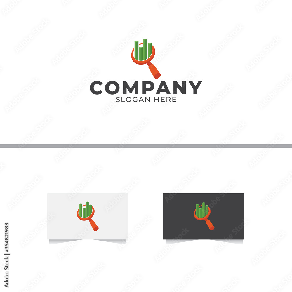 Magnifying Glass Marketing Logo Design Vector Template Stock Vector ...