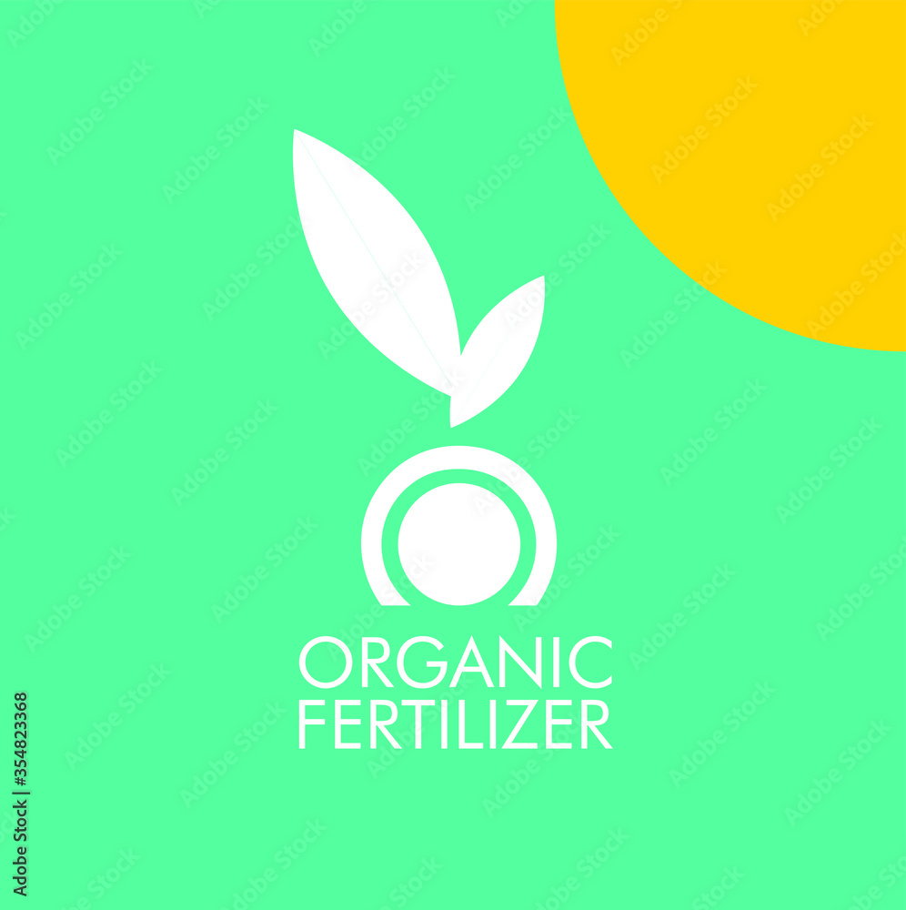 organic fertilizer logo icon with simple shape symbol. Good use for ...