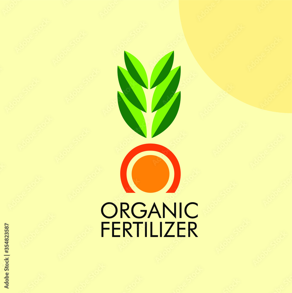 organic fertilizer logo icon with simple shape symbol. Good use for ...