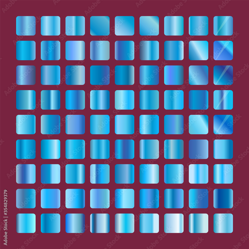 Blue squares glass collection. Background glassworks texture icon. Set ...