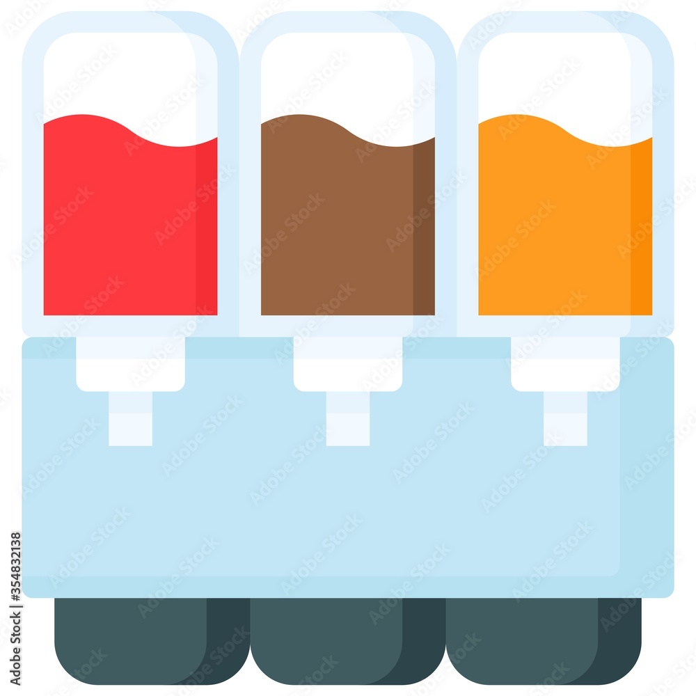 Soft drink dispenser icon, Beverage flat vector illustration Stock ...