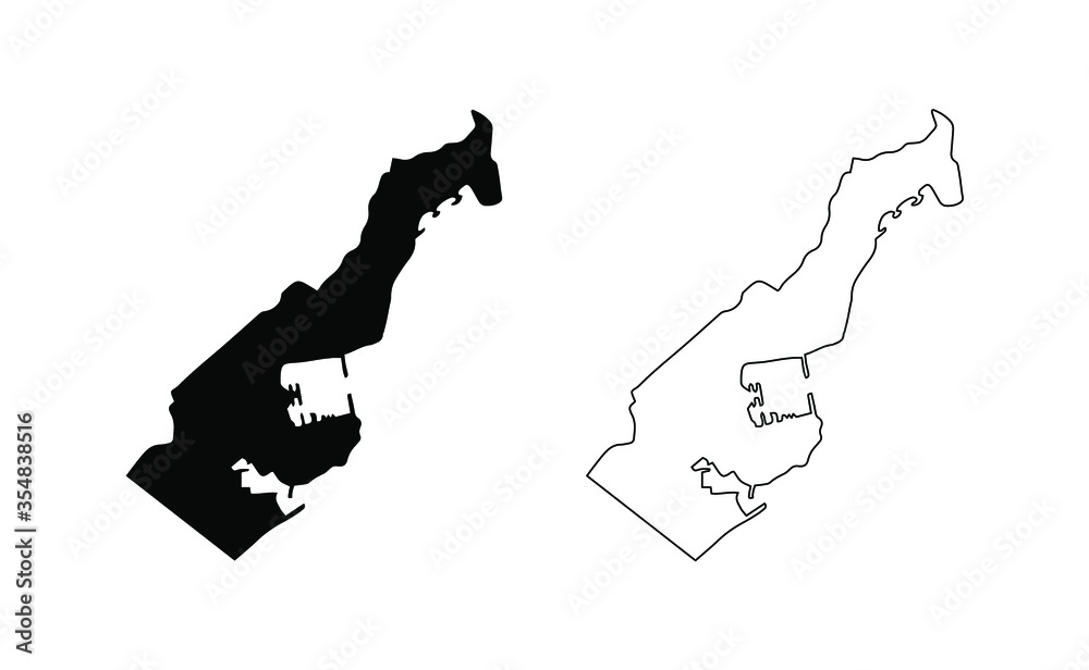 Monaco map silhouette line country Europe map illustration vector ...