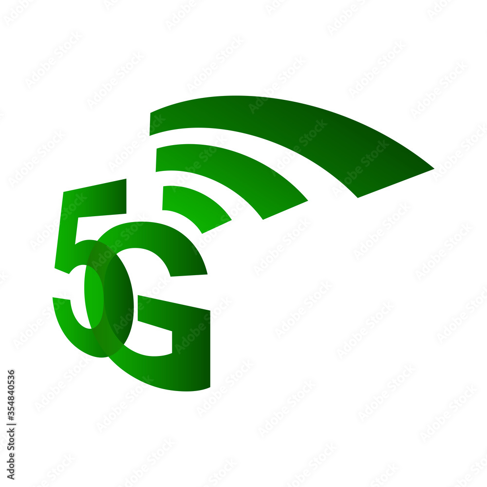 5G internet icon. Fifth generation technology. Wireless logo. Isolated ...