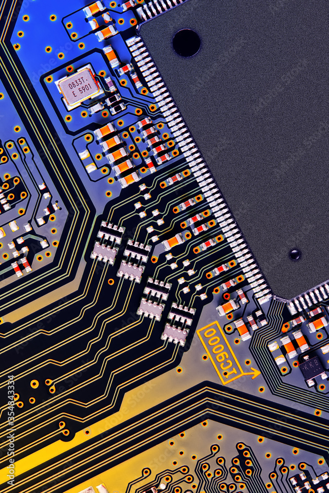 Electronic circuit board part of electronic machine component concept ...